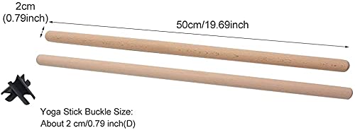 AnHera 2pcs Yoga Sticks Stretching Tool, Wooden Sticks Creative Posture Correction Straight Back Straigtheners, Correction Stick for Home Woman, Stretching Tool with Stick Buckle. (50cm), X-Small