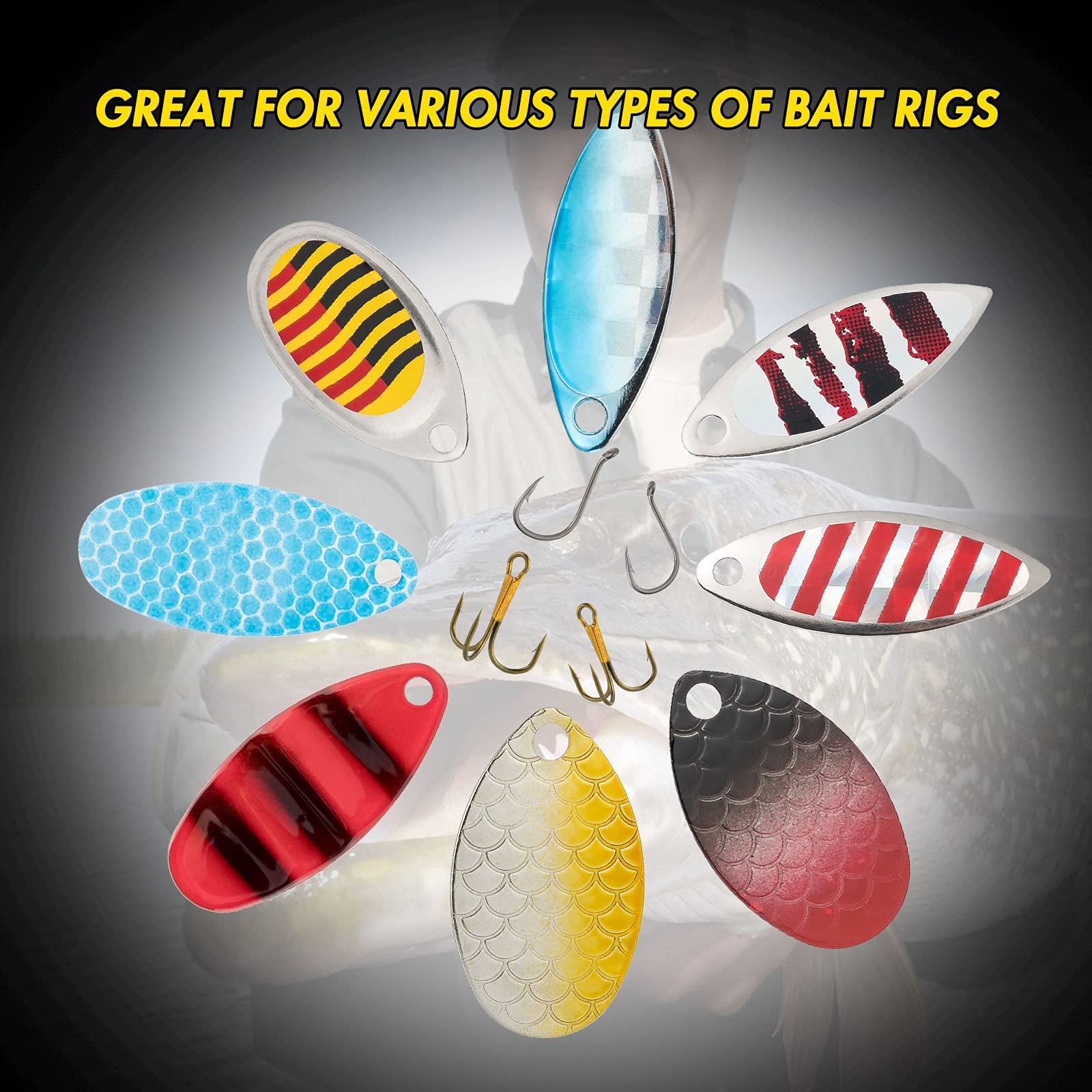 Alwonder 300PCS/Box DIY Spinnerbait Making Kit, Can Make 40PCS Spinnerbait, Lure Making Supplies Tackle Box with Tackle Spinner Making Kit Lure Making Supplies Walleye Rig