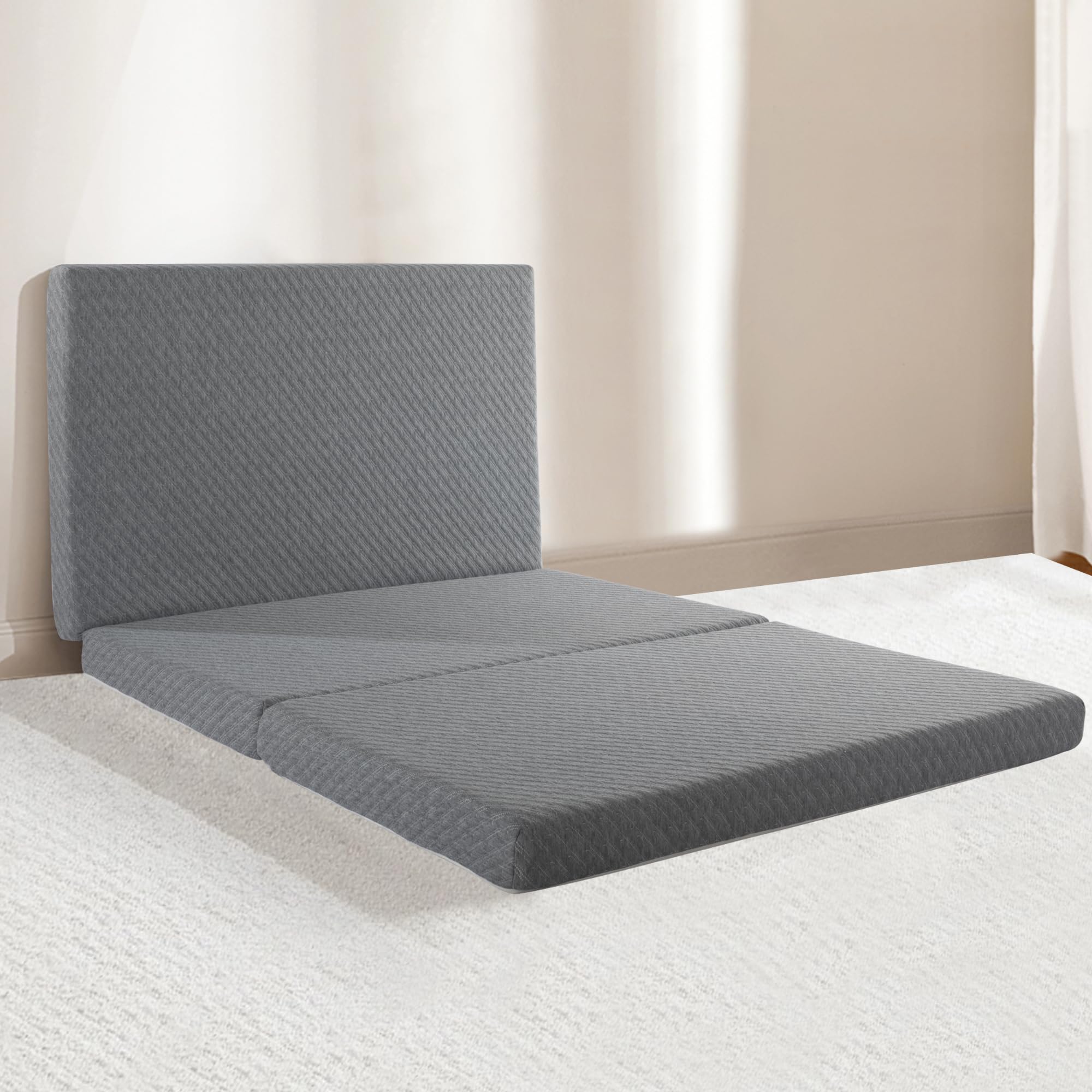 Planet Sleepings King Mattress 3 Inch Tri-fold Gel Foam Mattress, Adjustable Softness Relief Back Pain Breathable and Washable Cover, CertiPUR-US