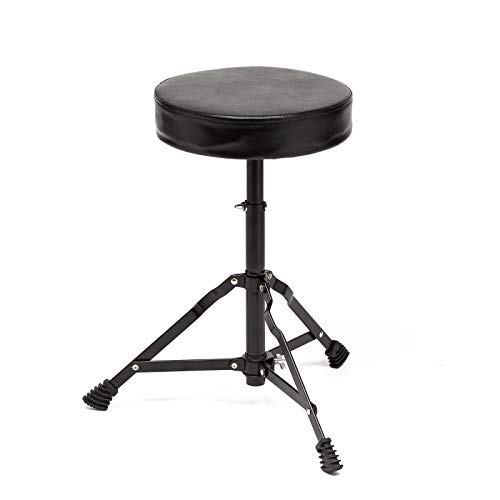 Ashthorpe 5-Piece Complete Full Size Adult Drum Set with Remo Batter Heads - Red