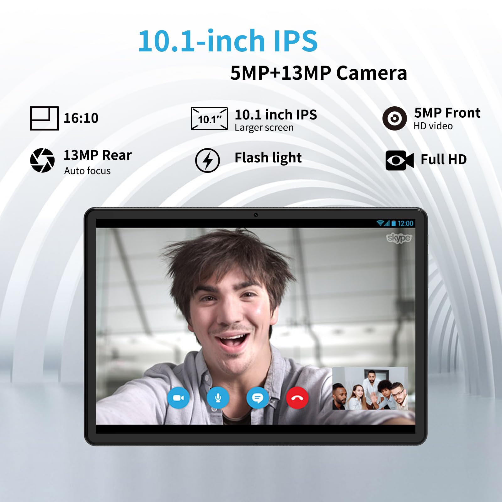 Android Tablet 10.1 inch Tablet Latest Update Octa-Core Processor with 64GB ROM+4GB RAM Storage, 13MP Camera, 9 Hours Larger Battery, Bluetooth, WiFi, GPS, 512GB Expand Support, IPS Full HD Display