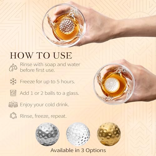Aridon - Whiskey Set, 2-Piece Whiskey Glasses Set with 4 Whiskey Balls, Premium Twisted Whiskey Glass with Stones, Whiskey Stones Large Size, 1.57β Crystal-Clear Glass Whiskey Sphere Stone