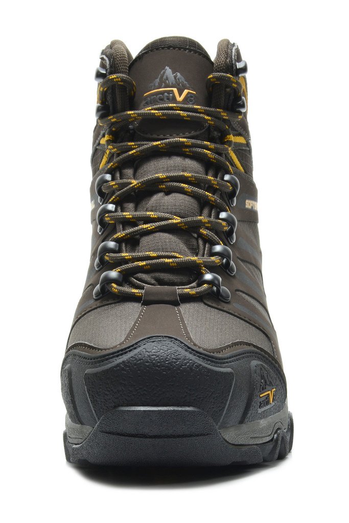 arctiv8 160448-M Men's Insulated Waterproof Construction Rubber Sole Hiking Boots Brown-Black-Tan Size 8.5