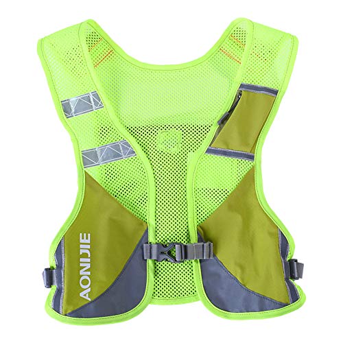 AONIJIE Men Women Ultralight Running Vest Pack Reflective Breathable Hydration Backpack for Hiking Camping Marathon Cycling Race (Green)