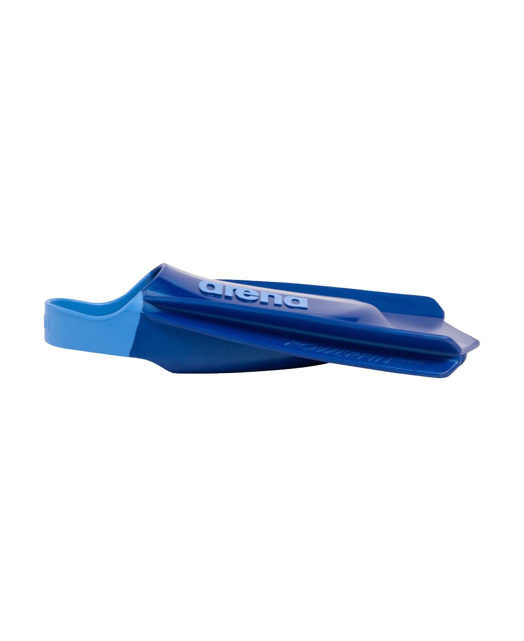 Arena Unisex Adult Powerfin Pro II Swim Training Fins Men and Women Silicone Short Blade Flippers Left/Right Customized, Blue, Size 9.5-10.5