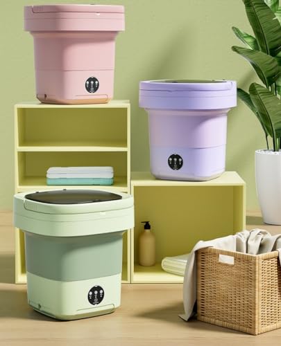 Portable Washing Machine,Mini Washer,11L Upgraded Large Capacity Foldable Washer, Deep Cleaning of Underwear, Suitable for Apartments, Dormitories Hotel (Purple)