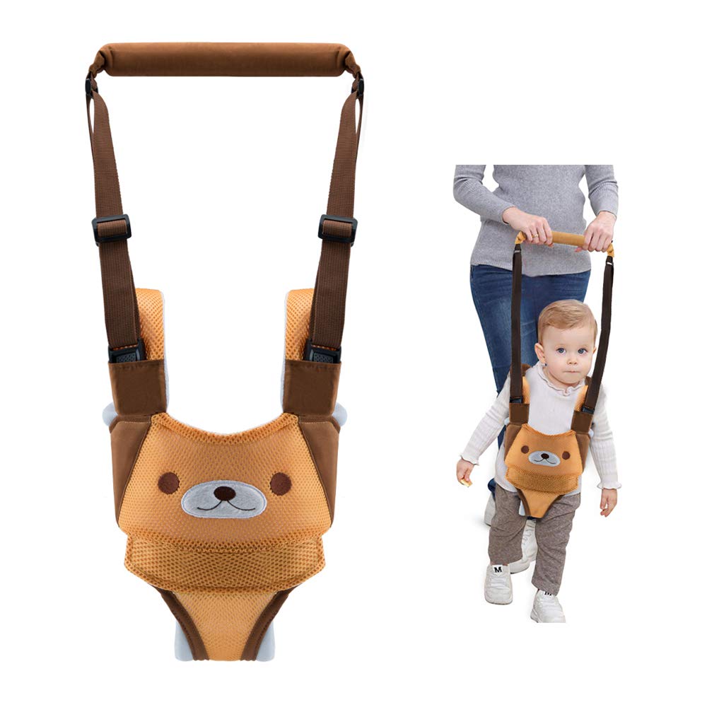 Baby Walking Harness Adjustable Detachable Mesh Baby Walker Assistant Protective Belt for Kids Infant Toddlers (Yellow)