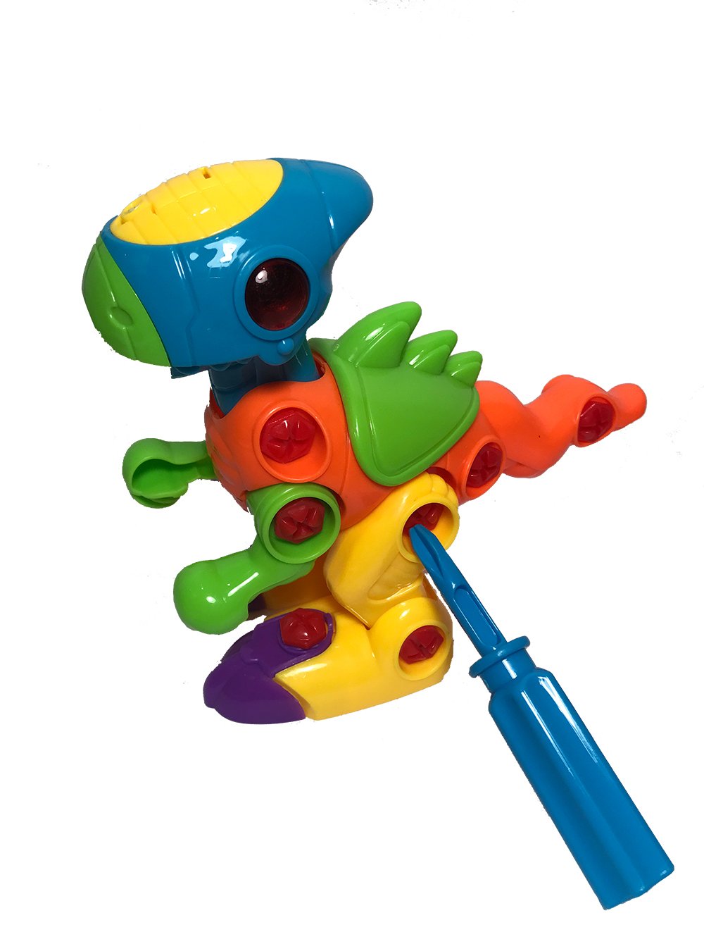 FMT Take-A-Part Take Apart Dino Dinosaur Toy for Boys and Girls Toddlers and Kids with Lights and Sounds Include 2 Screwdrivers for Assembly Building Blocks Tools Play Set