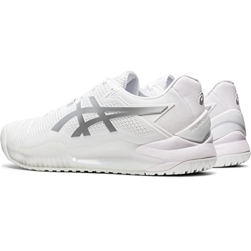 ASICS Men's Gel-Resolution 8 Tennis Shoes, 10.5, White/Pure Silver