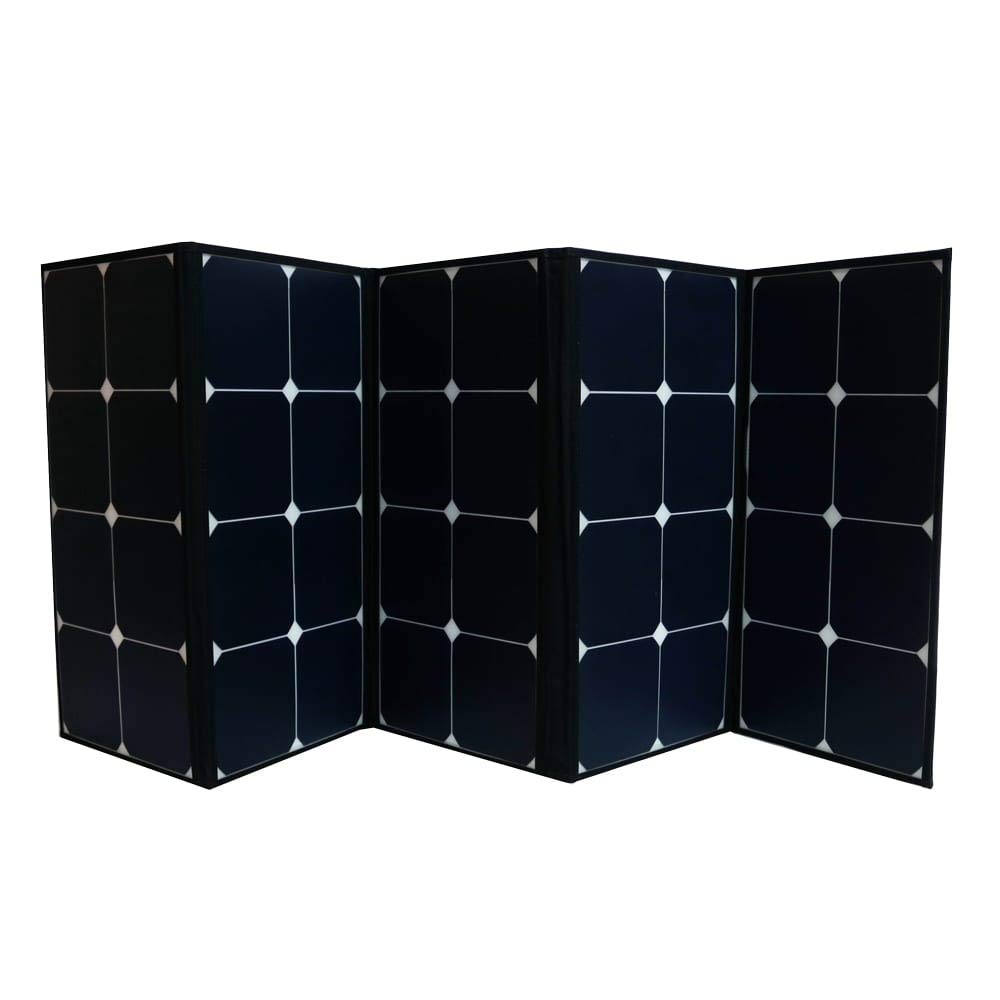 AIMS Power 130 Watt Portable Foldable Solar Panel with Built-in Carrying Case Easily Charge Battery