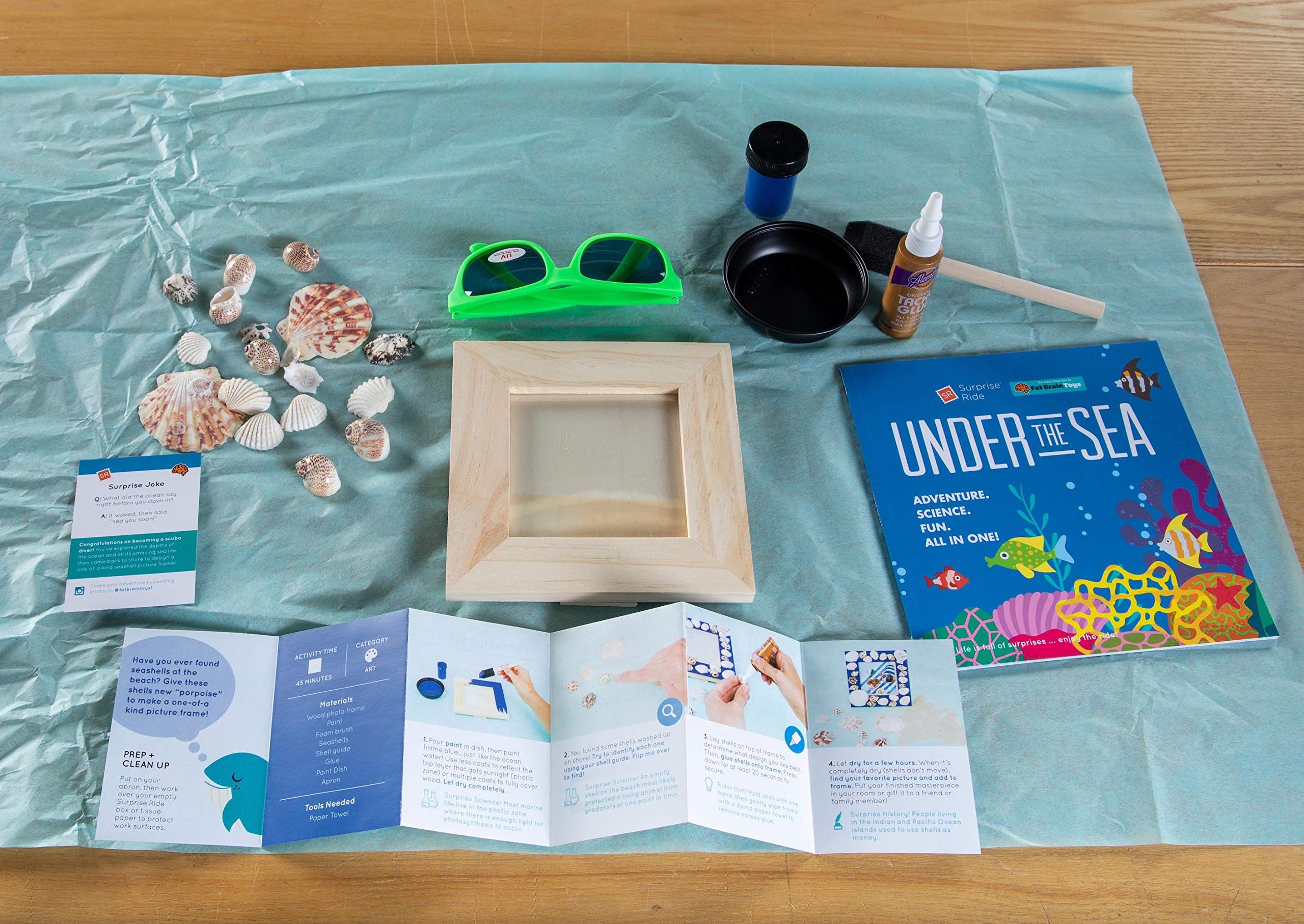 Fat Brain Toys Surprise Ride - Create a Seashell Photo Frame - Activity Kit, Ages 5+