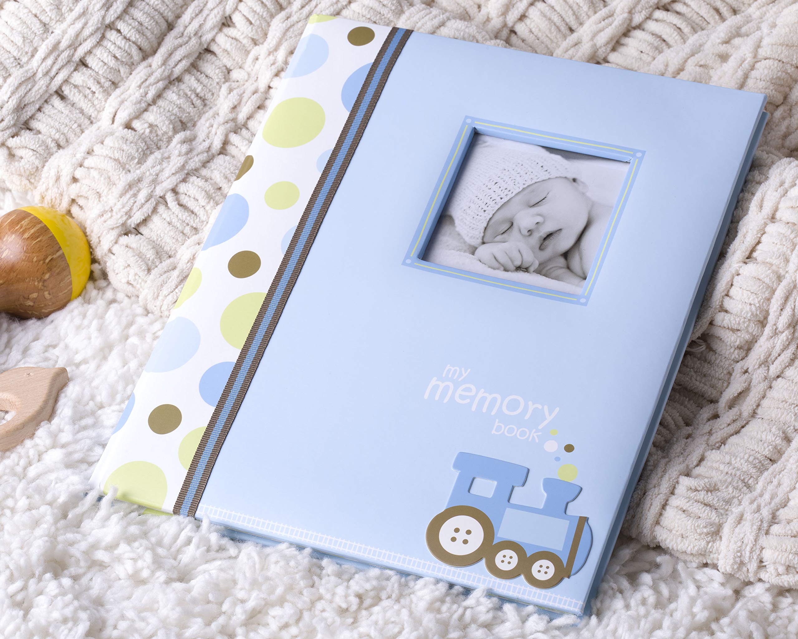 Lil Peach Train Baby Five Year Memory Book Photo Journal, Cherish Every Precious Moment Of Your Babys First Years, Blue