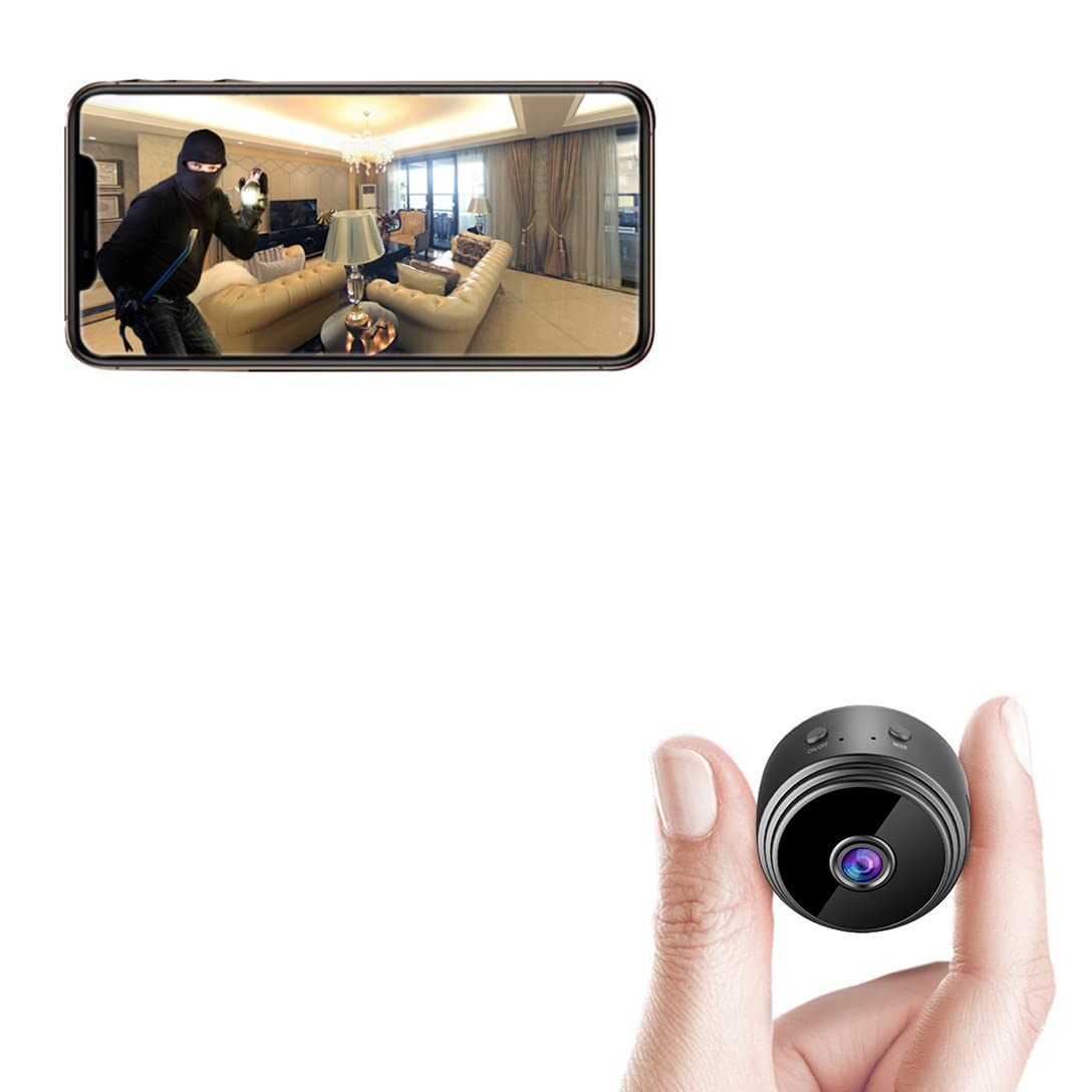 AREBI 64GB Hidden Cameras for Home Security, 1080p HD Mini Spy Camera Wi-Fi Wireless, Small Nanny Camera Indoor with Remote View, Motion Detection, Night Vision, Tiny Spy Cam A10 Plus [Original]