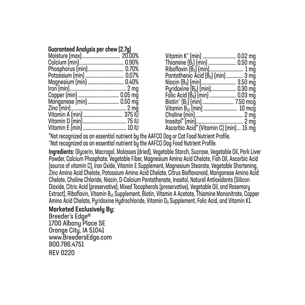 Revival Animal Health Breeder's Edge in Between for Him, Male Multivitamin for Cats/Small Dogs- 90 ct