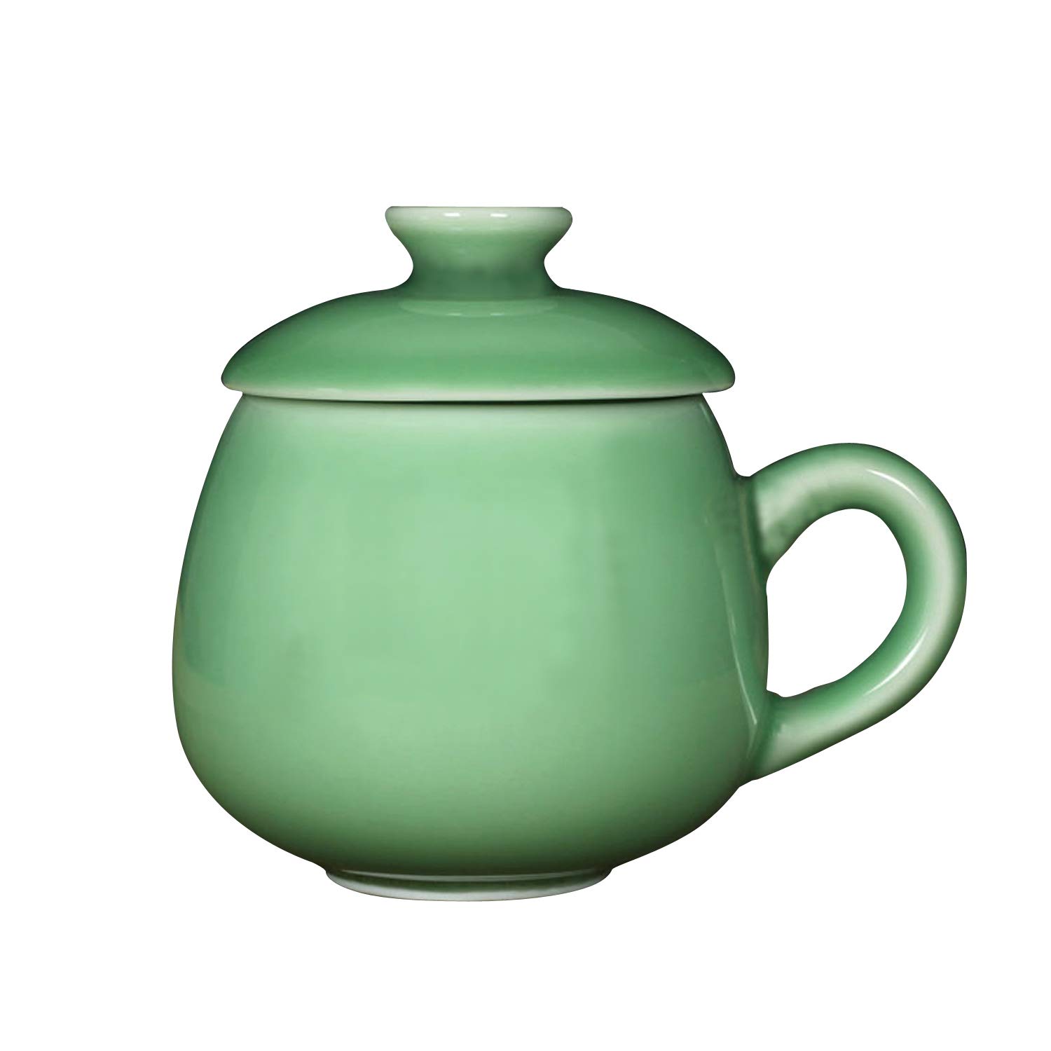 Amoysanli Ceramic Cup Coffee Cup Mug Water Mug, Porcelain Tea Cup Drinkware With Lid for Office and Home (Grey(Wire))