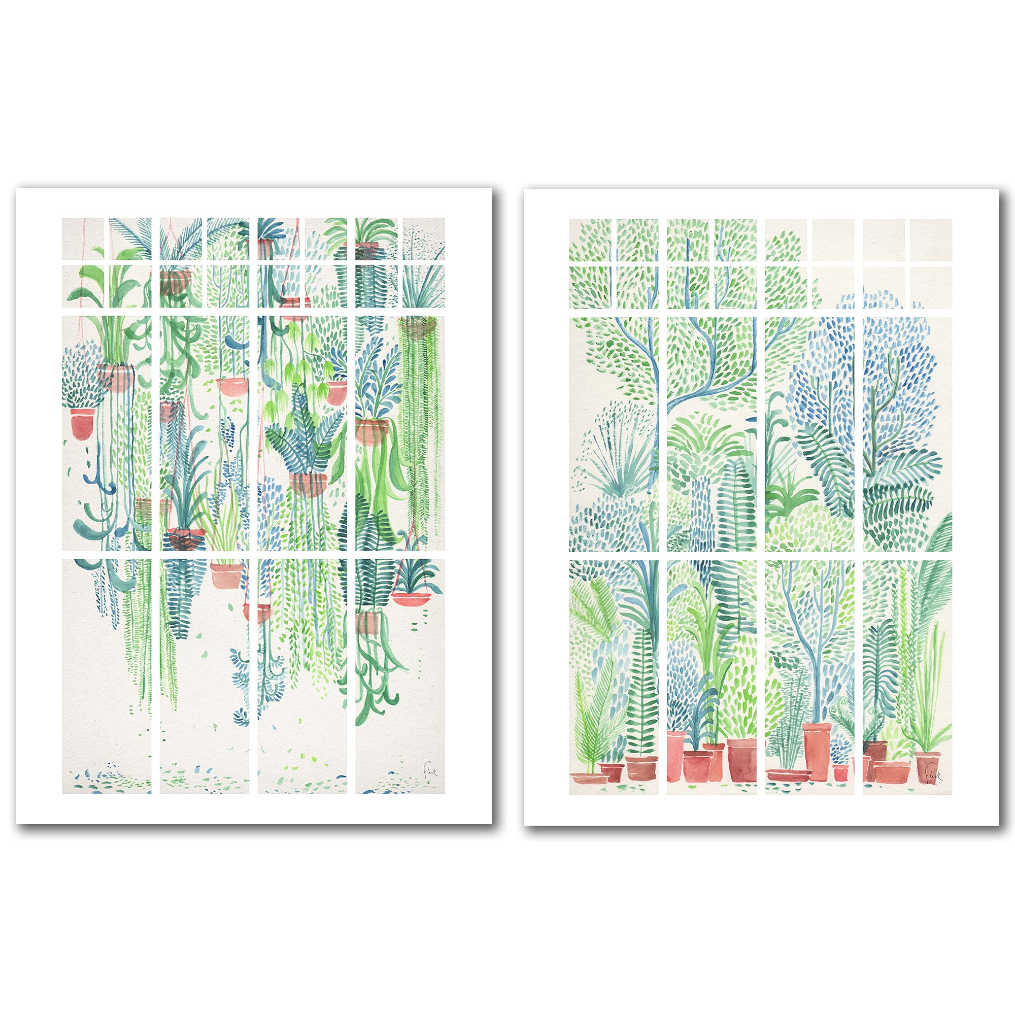 Americanflat Winter in Glasshouses by David Fleck 2 Piece Canvas Wall Art Set, 8x10, Multicolored