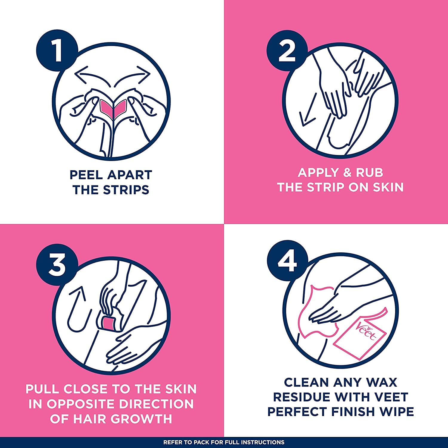 Veet Leg and Body Hair Remover Cold Wax Strips, 40 ct (Pack of 3)