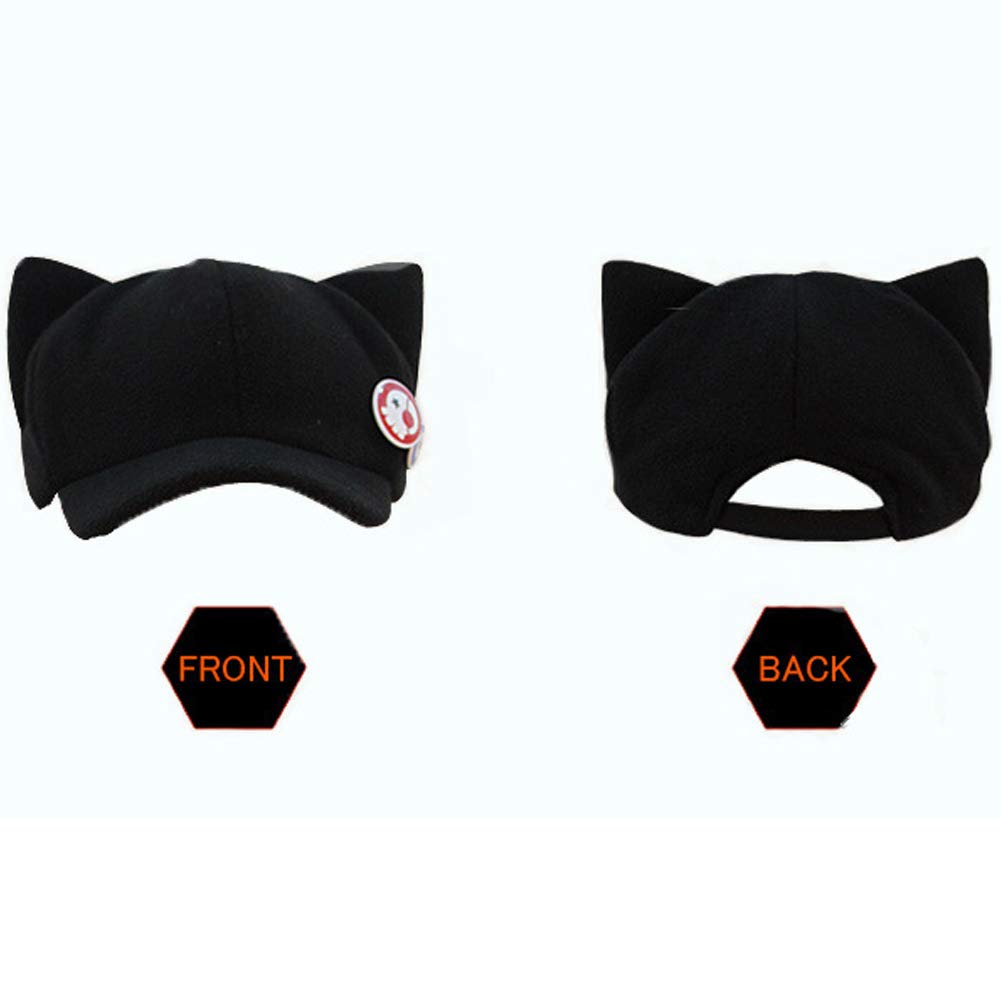 Ainiel Cat Ears Hat Anime Hat Sunshine hat womens Cute Kawaii Baseball Cap Mesh Gauze Cap Black