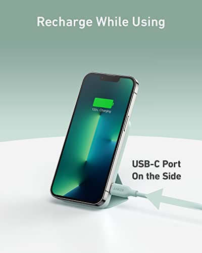 Anker 622 Magnetic Battery (MagGo), 5,000mAh Foldable Magnetic Wireless Portable Charger with Stand and USB-C Port (On The Side), Magsafe-Compatible for iPhone 15/14/13 Series