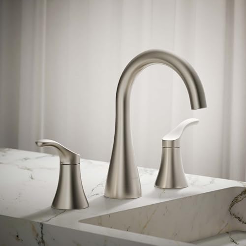 Kohler 27390-4K-BN SIMPLICEĀ® Widespread bathroom sink faucet, 1.0 GPM, Vibrant Brushed Nickel