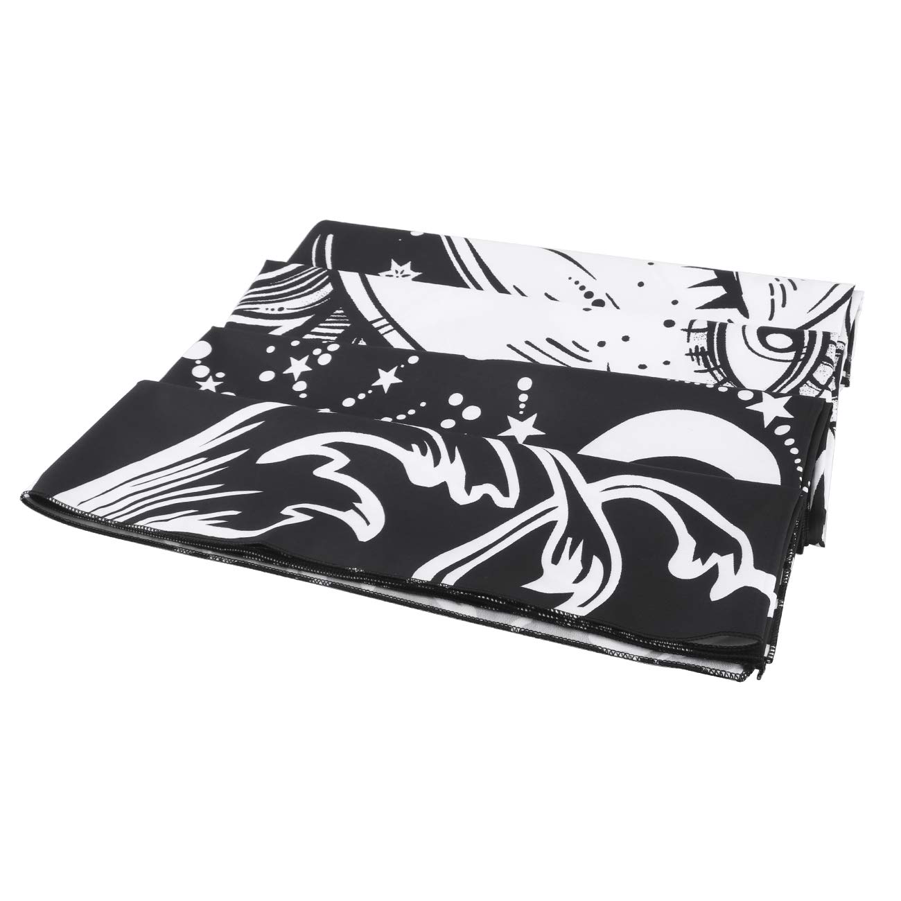 ARFBEAR Sun and Moon Tapestry, Burning Sun with Stars Psychedelic Popular Mystic Wall Hanging Tapestry Black and White Beach Blanket (Large-79 x 59 in),Dormitory