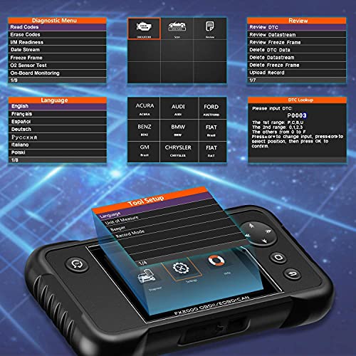 ANCEL ANCEL FX2000 Automotive OBD2 Scanner Diagnostic Tool with BA101 Professional 12V 100-2000 CCA 220AH Automotive Load Battery Tester