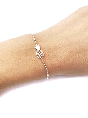 Altitude Boutique Pineapple Bracelet, Hawaii Bracelet, Fruit Bracelet Charms, Tropical Bracelet for Women (Silver)
