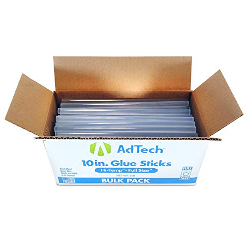 AdTech High Temp 10" 5lb Bulk Pack 10 Inch Full Size, Crystal Clear, Hot Gun Purpose Glue Sticks for Crafting, Scrapbooking & More