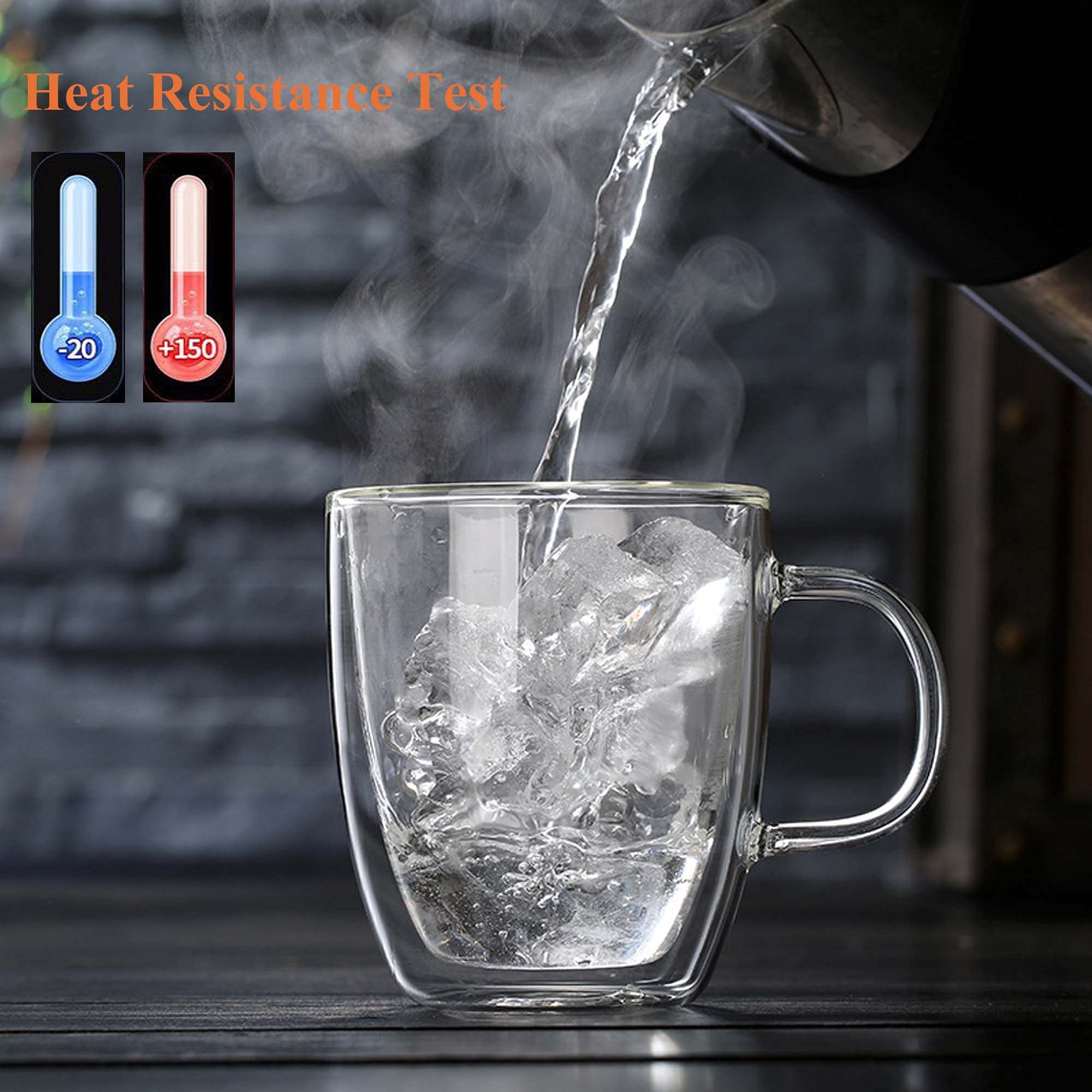 ANTOWALL 12oz Coffee Mug Insulated Clear Double Wall Glass Coffee Mugs 1 Pcs Tea Cups Fathers Gifts with Handle for Women and Man. (350ml)