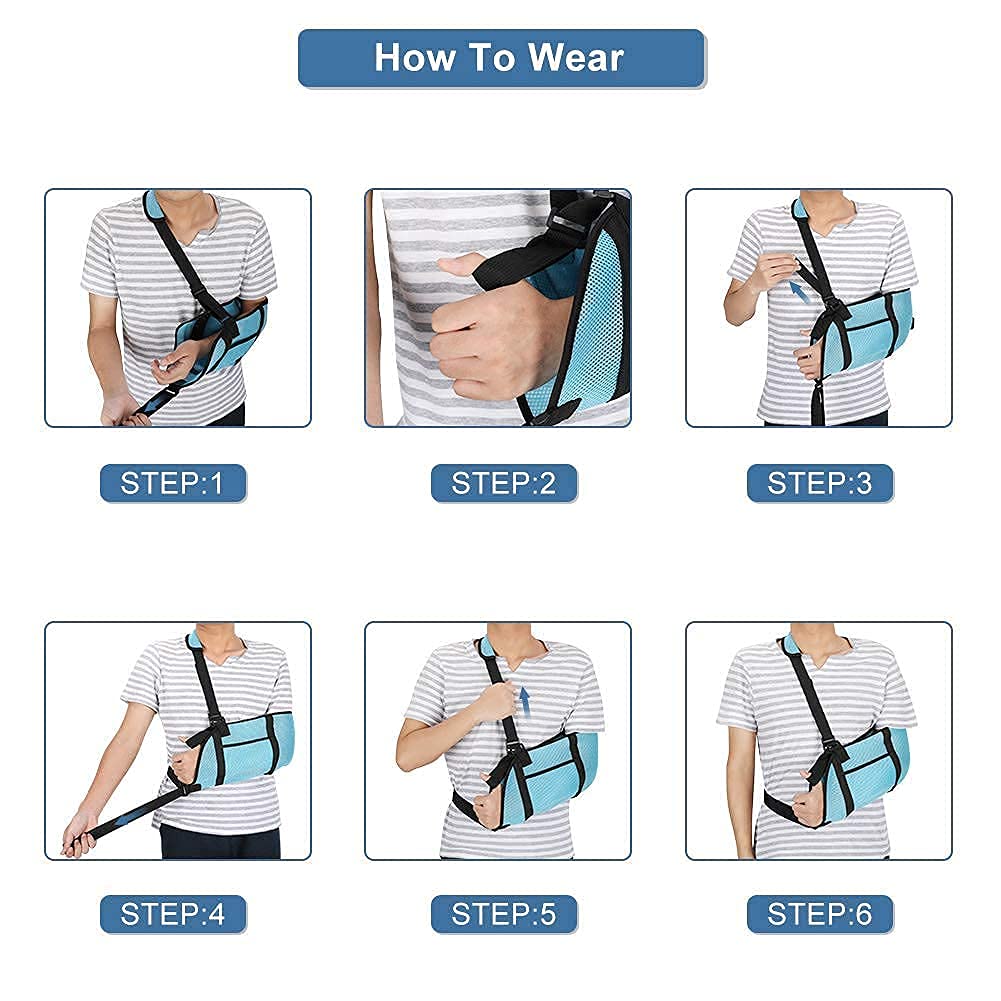 Arm Sling for Children, Kids Arm Support with Waistband Under 6 Years Old Shoulder Immobilizer and Storage Pockets for Toddler Broken Arm, Elbow, Wrist Support and Injury Recovery Arm Sling for Shoulder Injury