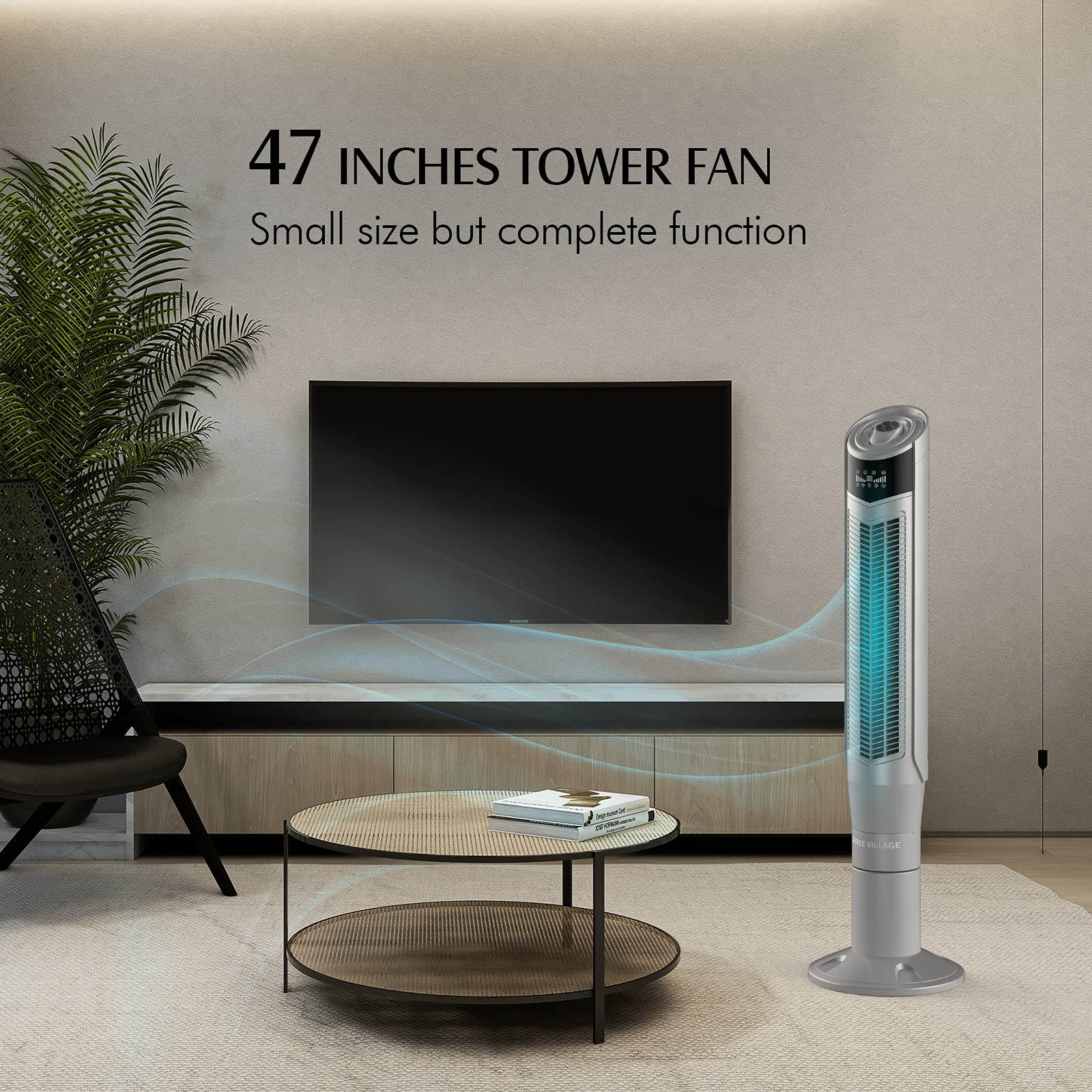 FREE VILLAGE TOWER FAN 5304-SILVER 47"