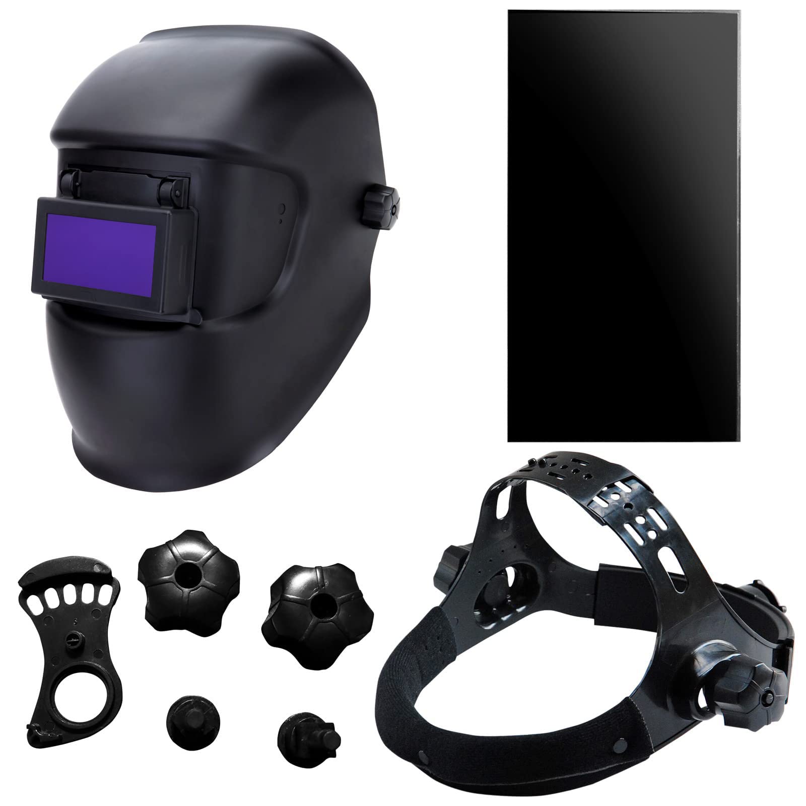 Argon Arc Welding Helmets 3.86"x1.61", Detachable Flip-up Without Delay, Black Glass Lift Front Welding Mask with Adjustable Headgear, Shade 10