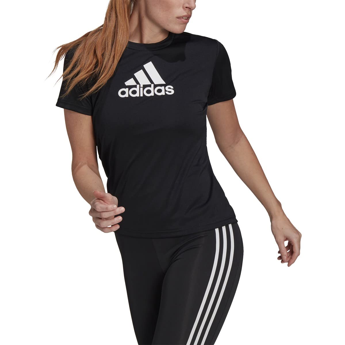 adidas womens Primeblue Tee Black/White X-Large