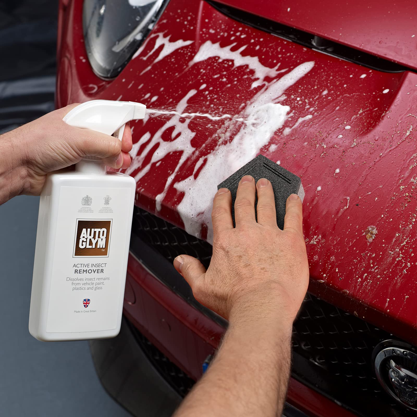 Autoglym Active Insect Remover, 500ml - Bug Remover For Cars, Quick and Effective Car Care Solution Dissolves Insect Remains From Vehicle Paint, Plastics and Glass
