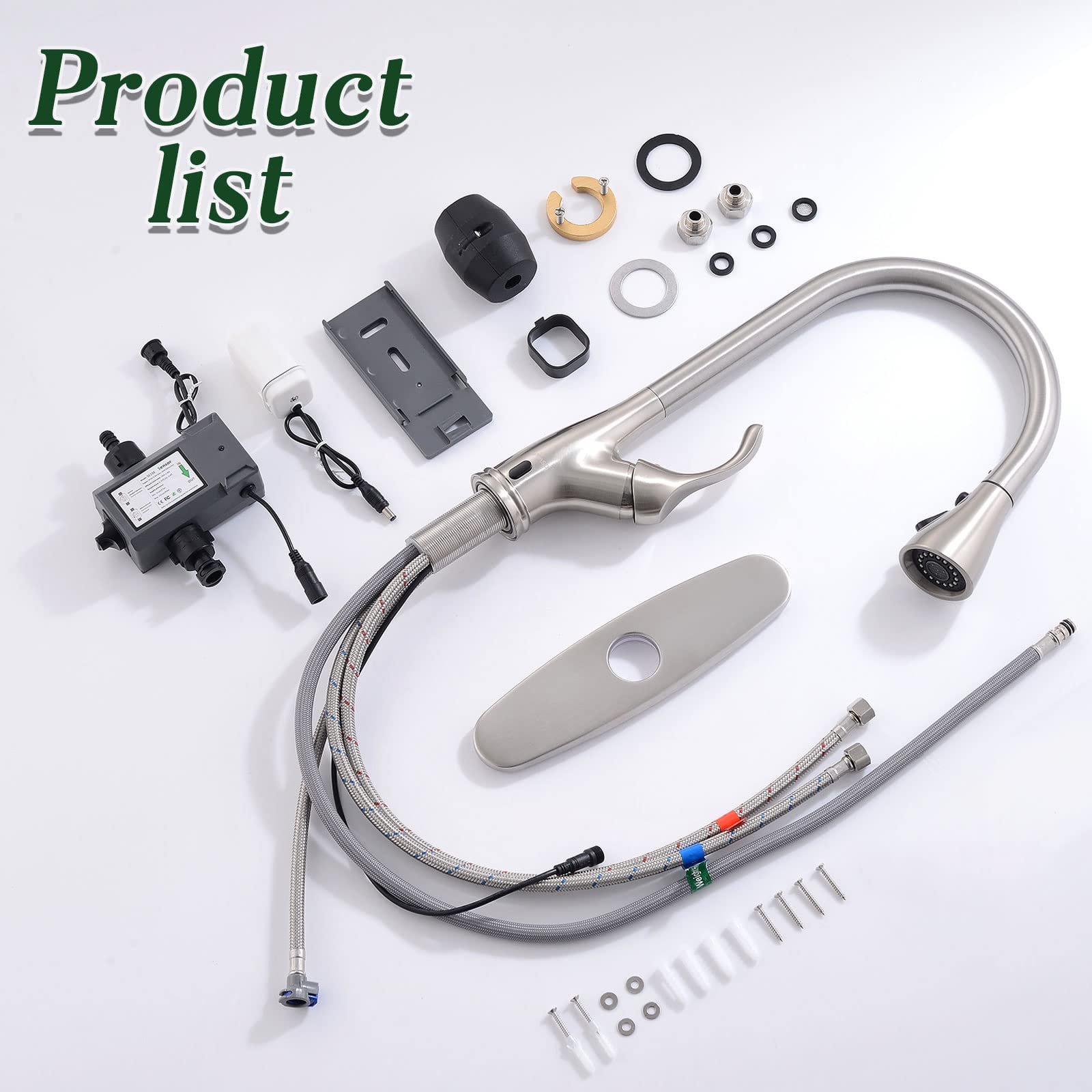APPASO Touchless Kitchen Faucet Brushed Nickel with Pull Down Sprayer, Motion Sensor Activated Hands-Free Kitchen Faucet, Single Handle Smart Kitchen Sink Faucet