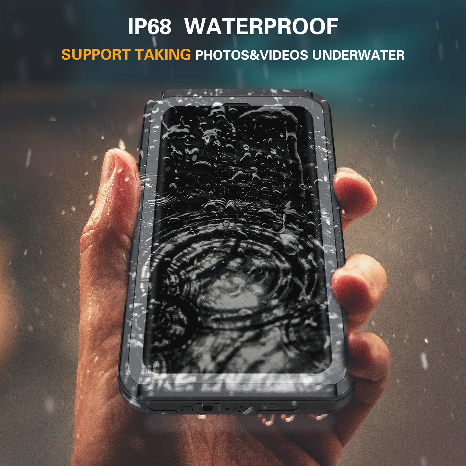 ANTSHARE Galaxy Note 10 Waterproof Case,Note 10 Case Built in Screen Protector 360°Full Body Protective Shockproof Dirtproof Sandproof IP68 Underwater Waterproof Case for Note 10(Clear Black)