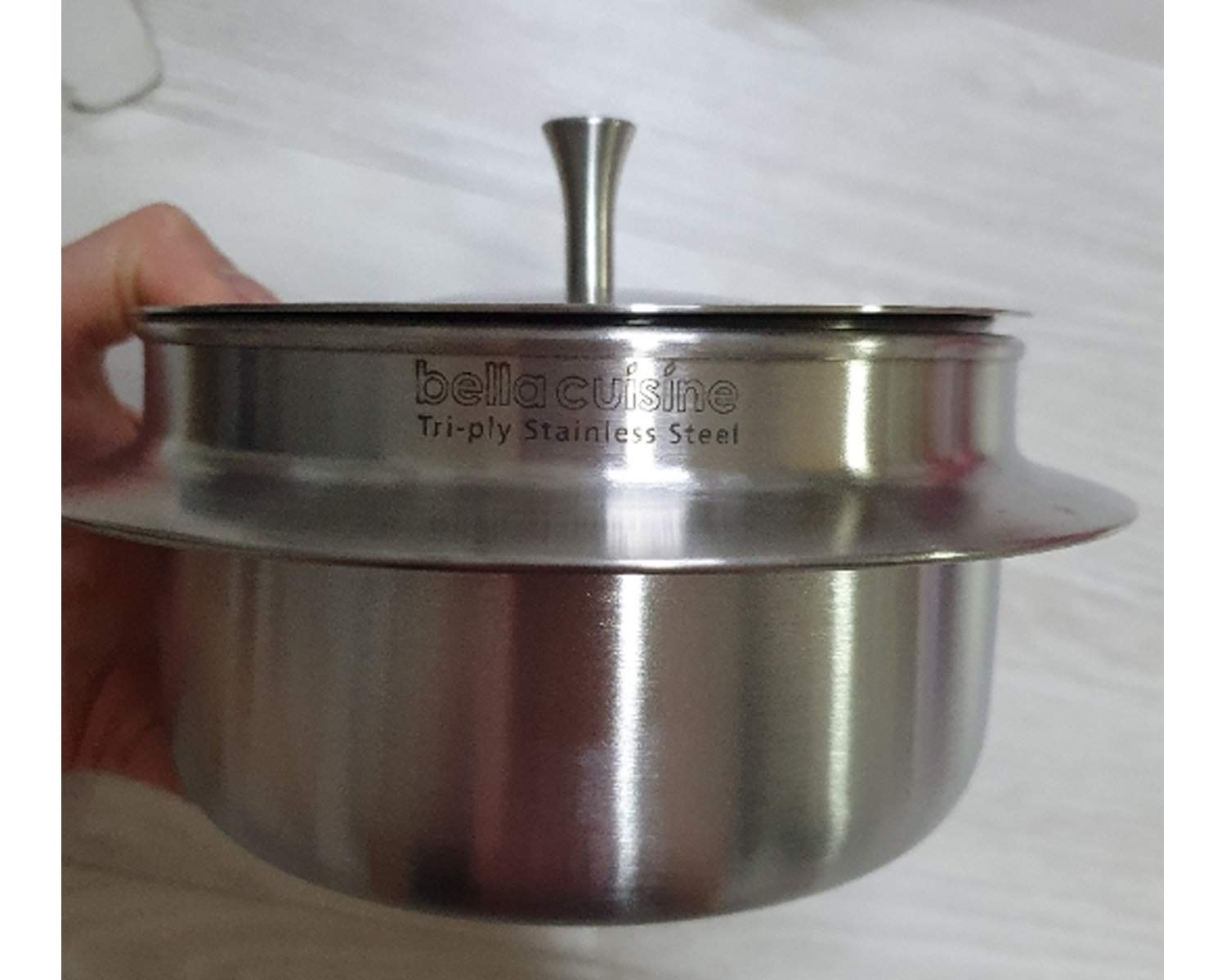 Bella cuisine Korean Earthen Pot(TTukbaegi), Stainless Steel Stock Pot with Lid Enable Induction, Cooking Pot HEALTHY COOKWARE Stockpots