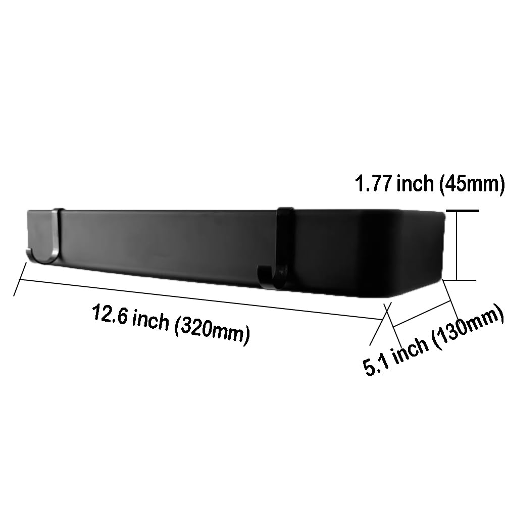 BOZWELL Shower Caddy 2 Pack,Black Adhesive Shower Organizer,Large Capacity for Bathroom Storage&Home Decor&Kitchen,No Drilling with 2 Movable Hooks,Bathroom Shower Accessories 1087-B-2