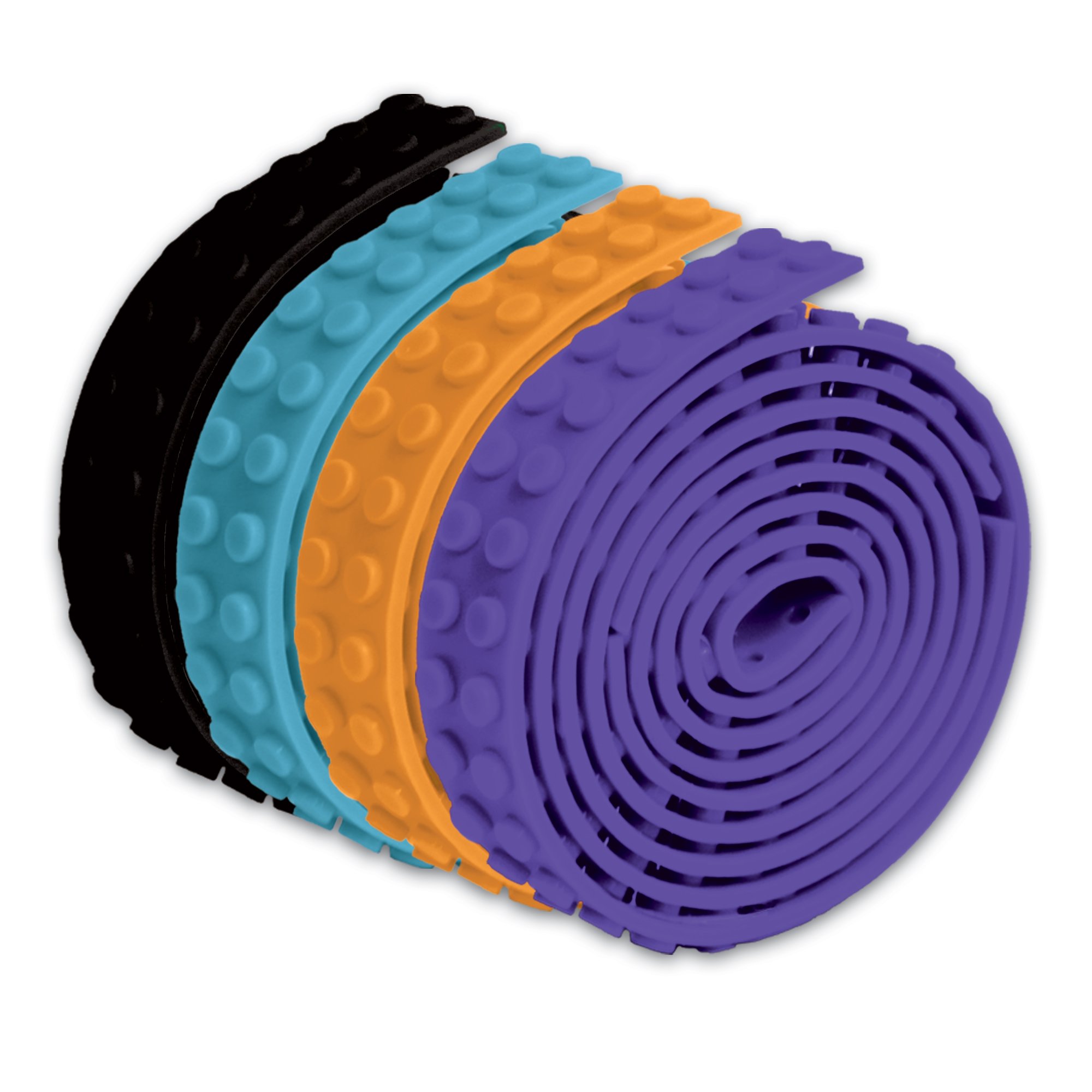 Build Bonanza Self Adhesive Tape Works Building Block Tape, Purple/Black/Turquoise/Orange