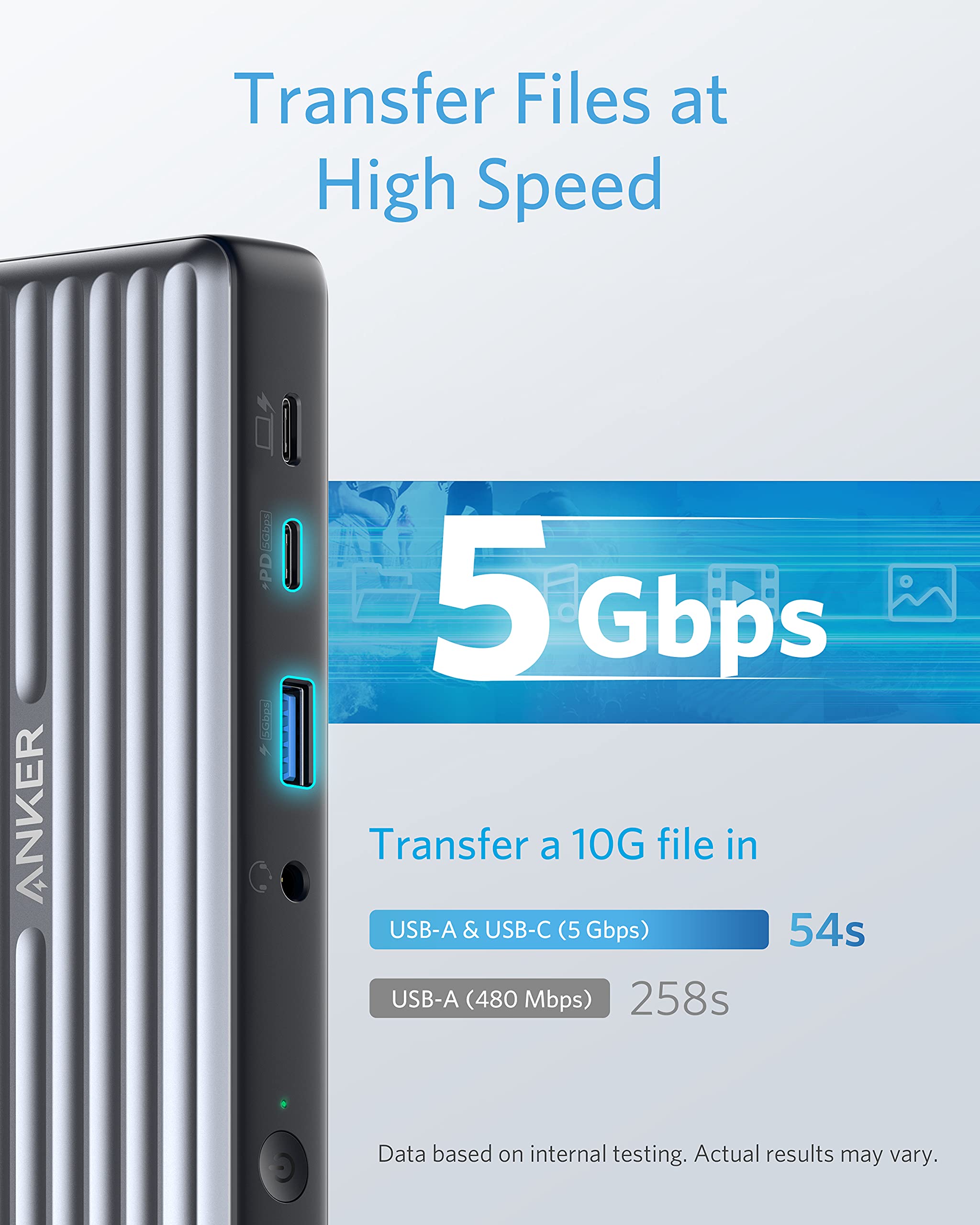 Anker USB C Docking Station, PowerExpand 9-in-1 PD Dock, 60W Charging for Laptop, 20W Power Delivery, 4K HDMI and DisplayPort, USB 3.0 and USB 2.0 Data, Gigabit Ethernet, 3.5 mm Audio