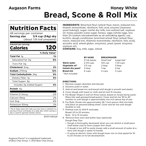Augason Farms Honey White Bread Scone & Roll Mix Emergency Food Storage #10 Can