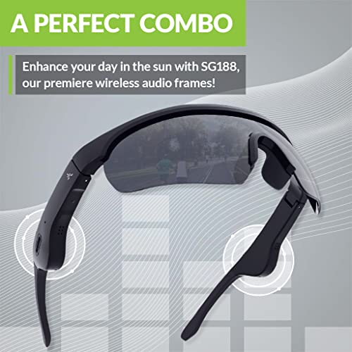 Avantree SG188 Bluetooth Smart Audio Sunglasses for Men, UV400 Protection & Polarized Glasses, Sports & Cycling, Open Ear