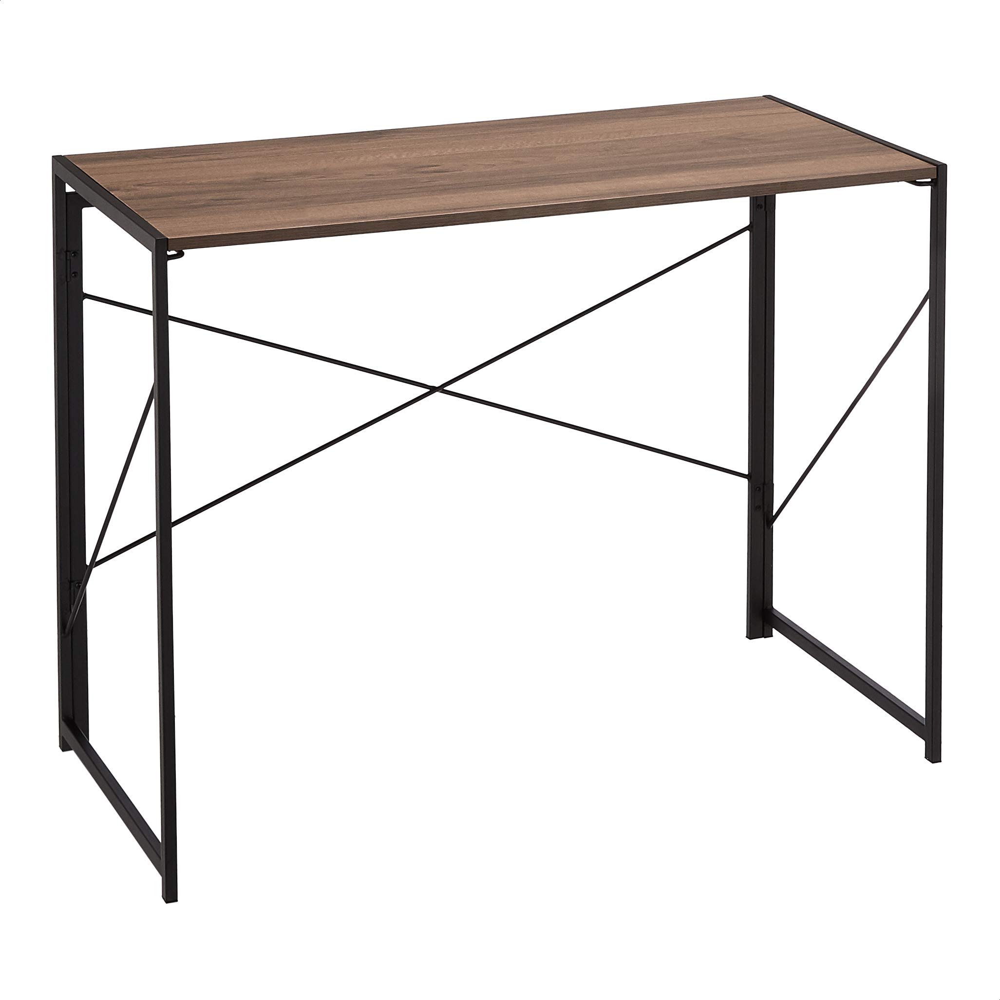 AZL1 Life Concept Writing Computer Desk Modern Simple Study Desk Industrial Style Folding Laptop Table for Home Office Notebook Desk Dark Brown and Black Frame 39.4 Inch