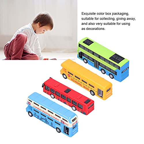 AOZU Kids Bus Model, Safe Materials Cartoon Graffiti Spray Paint Bus Toy Set for Kids((Group C Bus Set 4 Piece Set))