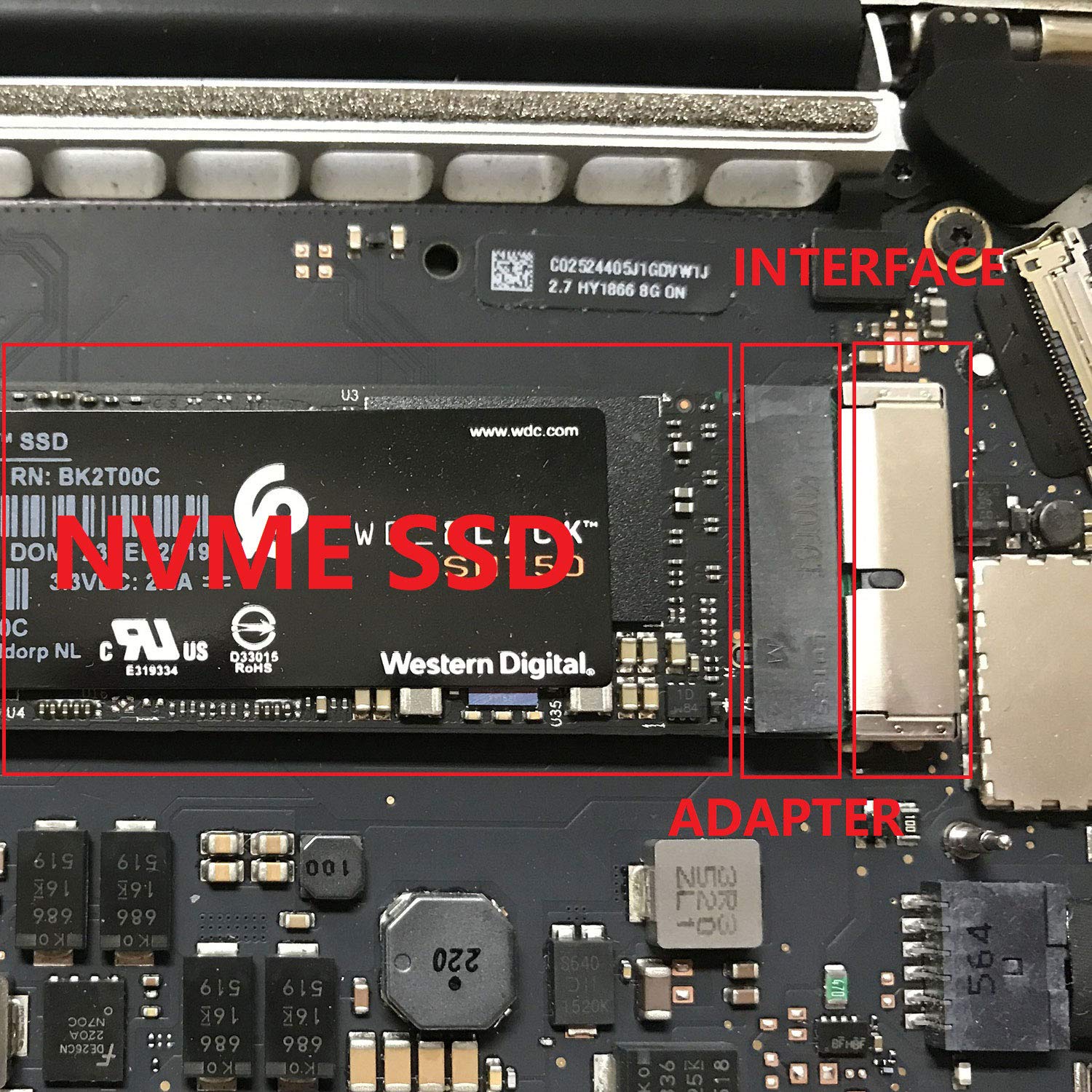 Arestech M.2 NVME SSD Convert Adapter for Upgraded MacBook Air Pro Retina Mid 2013-2017, NVME/AHCI SSD Upgraded Kit for A1465 A1466 A1398 A1502 - Standard Size