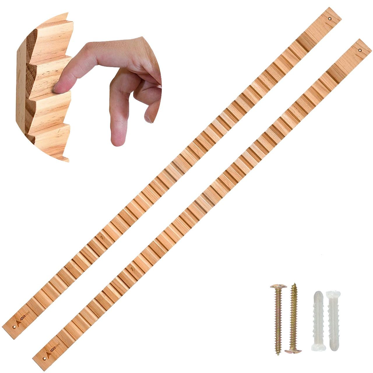 AdirMed 2-Pack Wooden Finger and Shoulder Ladder - Hand Therapy Ladder for Rehabilitation - Motion Improvement Physical Therapy Ladder