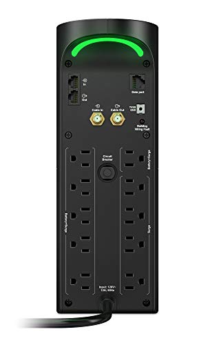 APC Gaming UPS, 1500VA Sine Wave UPS Battery Backup with AVR and (3) USB Charger Ports, BGM1500B, Back-UPS Pro Uninterruptible Power Supply, Midnight