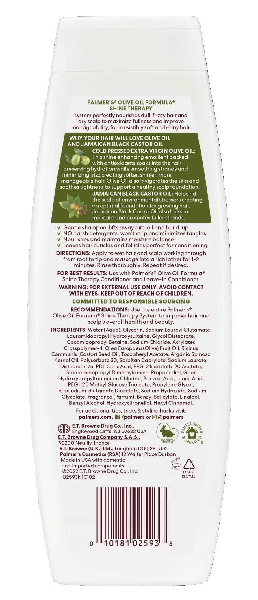 Palmer's Olive Oil Formula with Vitamin E, Smoothing Shampoo 13.50 oz (Pack of 3)