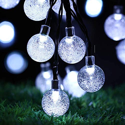 Aoile 6.5M 30LED Solar-Powered Bubble String Lights Night Light Garden Home Party Bar Decoration Warm White