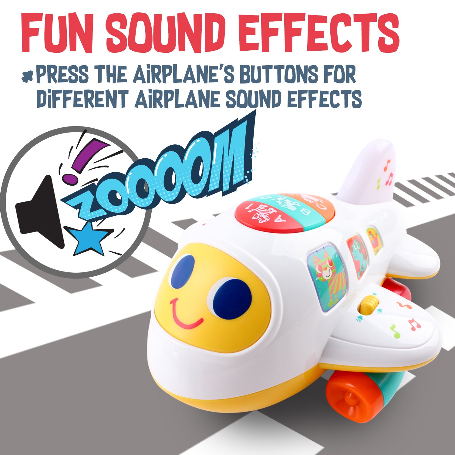 CoolToys My First Plane Airplane Toy for Toddlers and Babies for Learning Letters, Numbers and Colors - Lights Up, Sings, and Moves Around